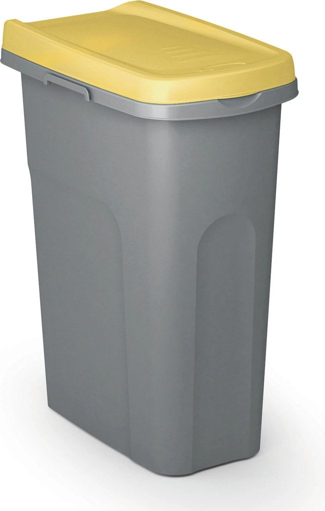 Odpadkový koš šedá/žlutá plast 25L