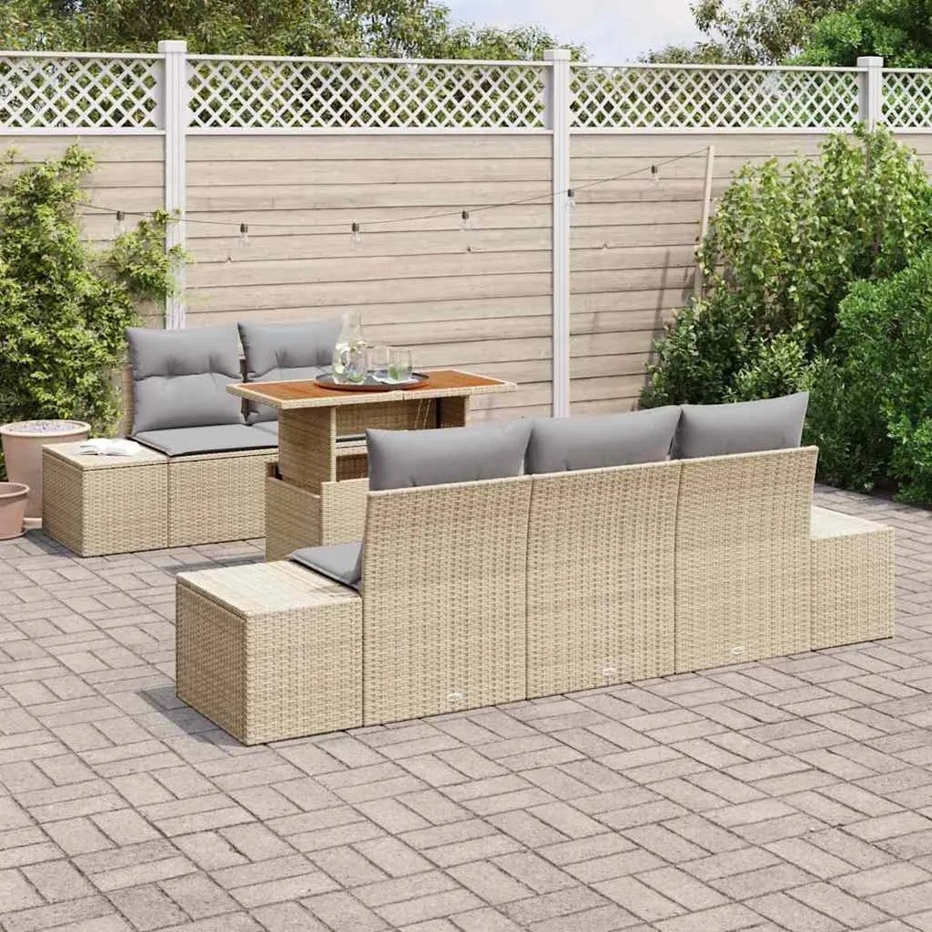 Sada zahradních pohovek 6 ks Beige a šedá 3349902