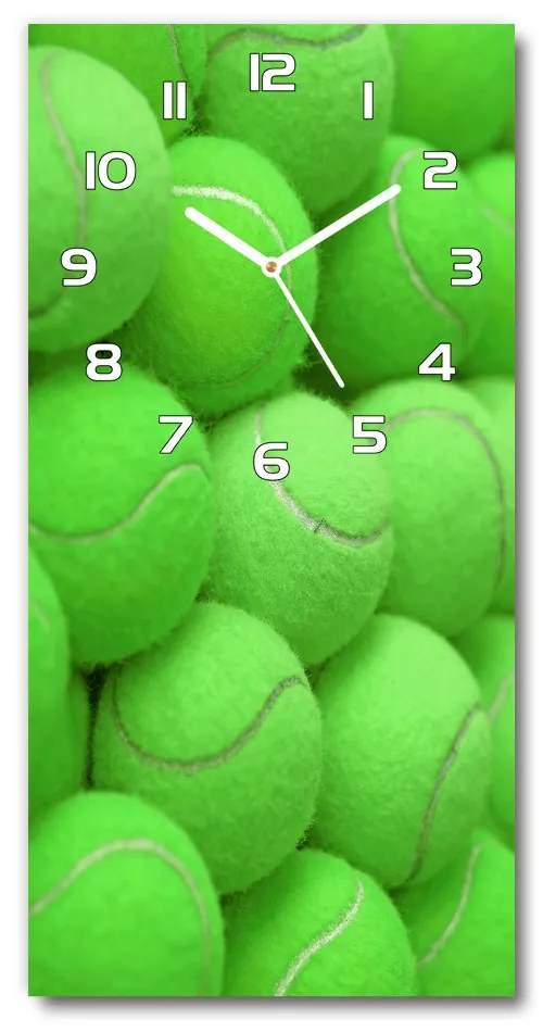Wallmuralia Nástěnné hodiny Tenisové míčky 30x60 cm