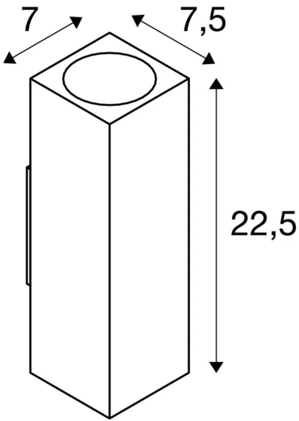 SLV 229531 Theo Up-Down Wall, venkovní nástěnné svítidlo pro svícení nahoru a dolu, 2x35W GU10, bílá, výška 22,5cm, IP44