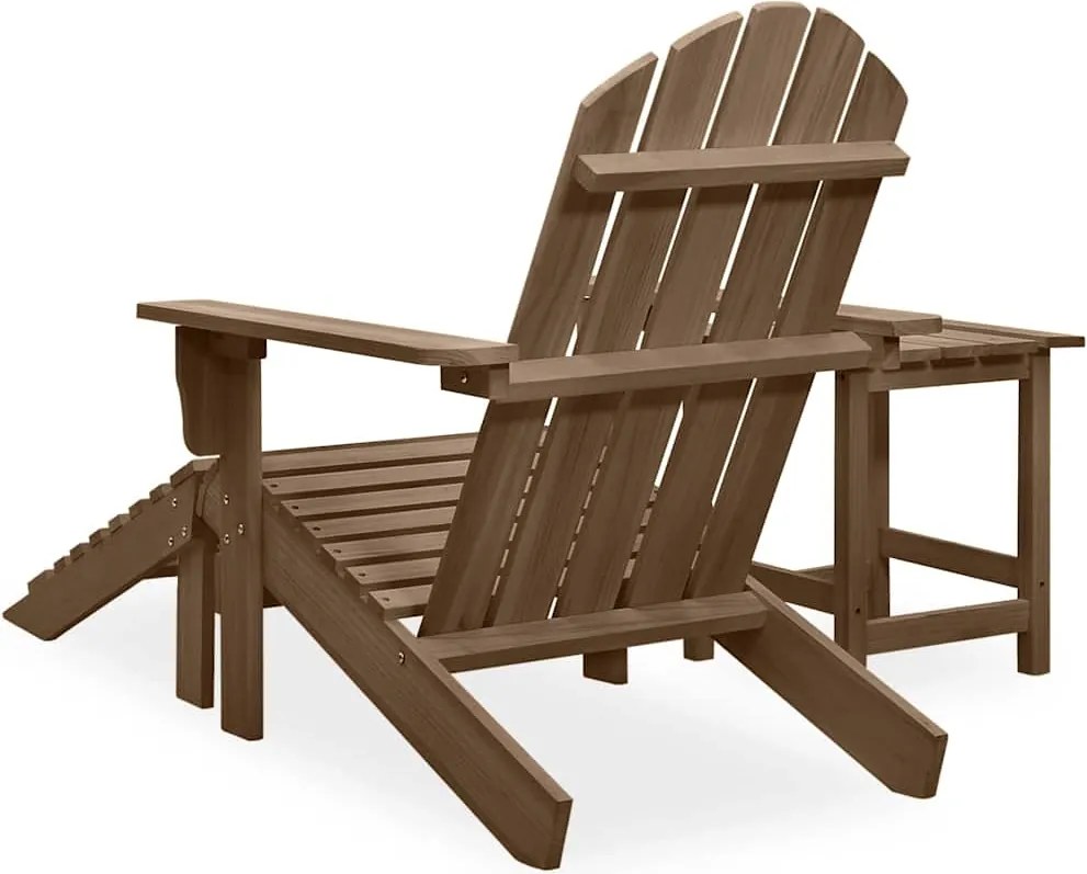 Zahradní židle Adirondack podnožka a stůl masivní jedle hnědá 315931