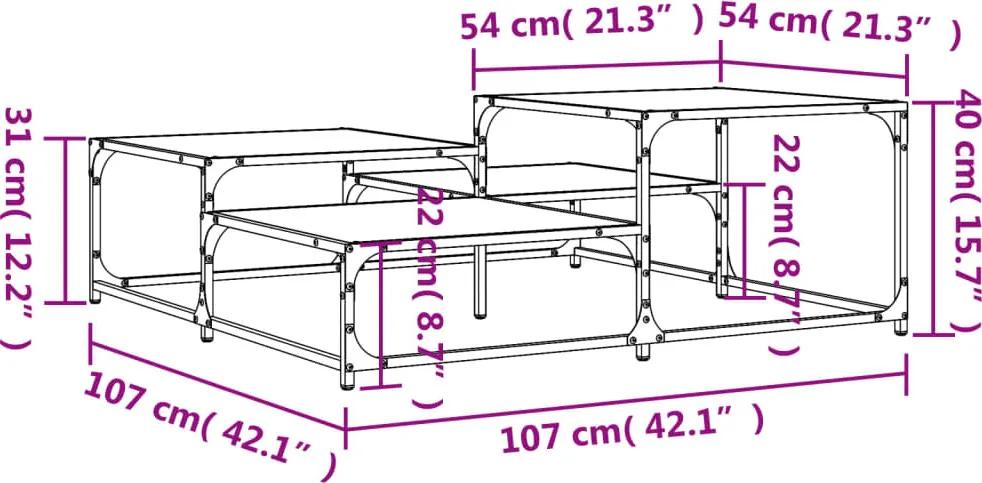 vidaXL Konferenční stolek 107x107x40 cm kompozitní dřevo [837753] Barva: hnědý dub