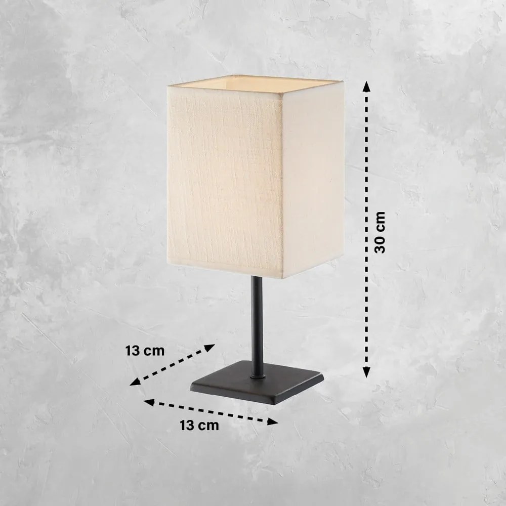 Černobílá stolní lampa s textilním stínidlem (výška 30 cm) Lela – Fischer &amp; Honsel