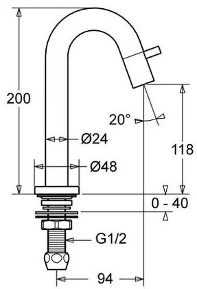 Hansa Nova Style Umyvadlový ventil, kartáčovaný nerez 5093810196