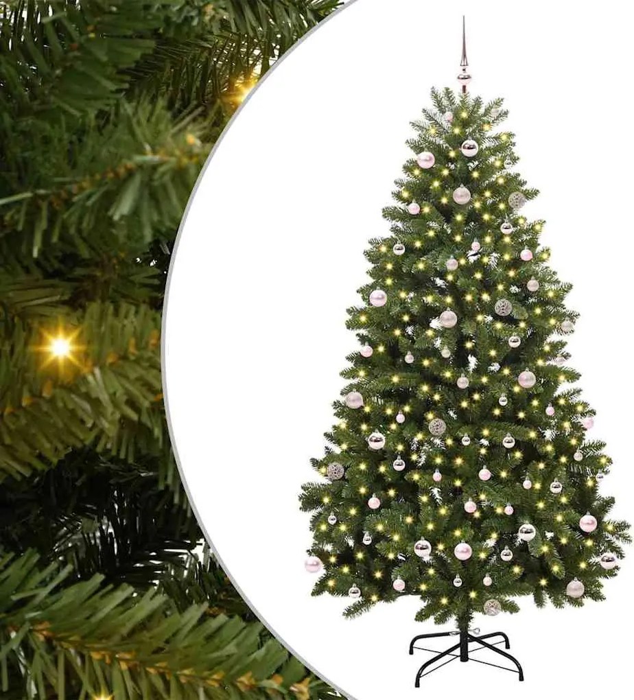 Umělý vánoční stromeček 240 cm 300 LED Teplá bílá PVC a ocel 3395705