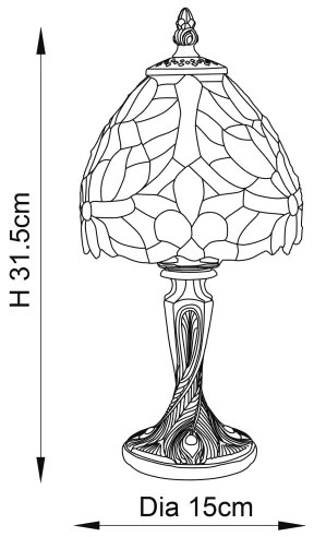 Endon 64331 - Stolní lampa Tiffany SYLVETTE 1xE14/40W/230V pr. 15 cm