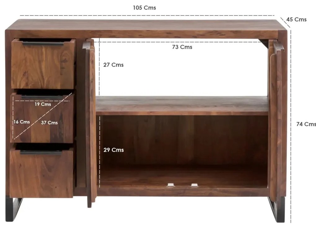 furniture-nabytek.cz - Masivní koupelnová sestava Sidora Dark I z akáciového dřeva, lakovaná, hnědá