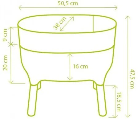 Plastia Nízká pěstební nádoba Urbalive, šedá