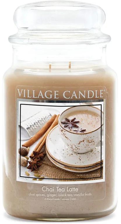 Village Candle – vonná svíčka Chai Tea Latte (Čaj s mlékem a skořicí), 602 g