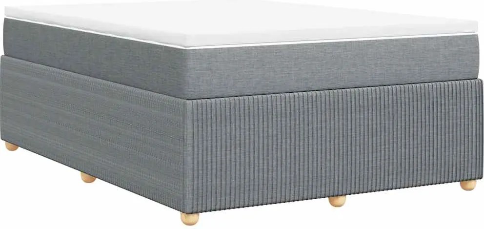Box spring postel s matrací světle šedá 160 x 200 cm textil 3285581