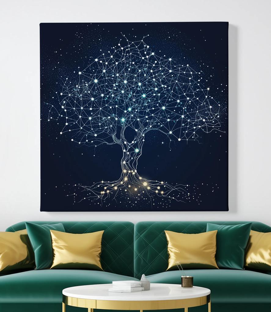 Obraz na plátně - Strom života Zářivé souhvězdí FeelHappy.cz Velikost obrazu: 140 x 140 cm