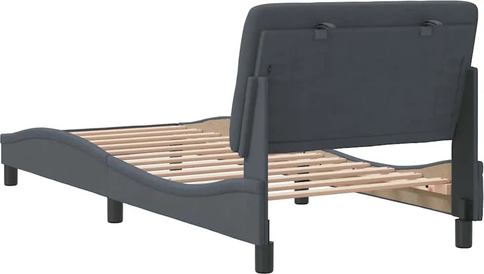 Rám postele bez matrace tmavě šedá 80 x 200 cm samet 3207888