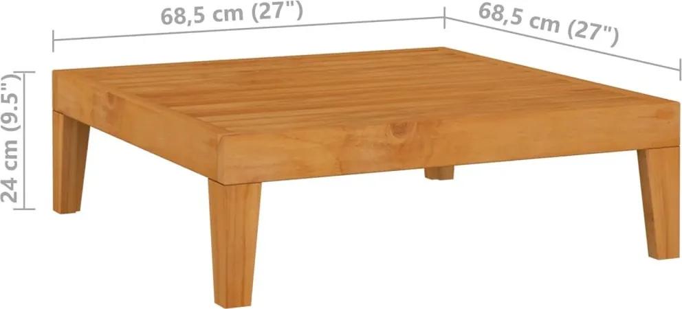 vidaXL Zahradní stůl 68,5 x 68,5 x 24 cm masivní akáciové dřevo [312154] Barva: krémová