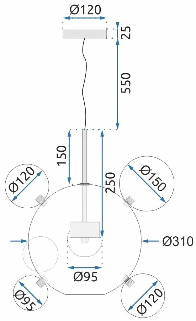 Toolight - LED stropní lampa 5W APP650-CP, zlatá, OSW-08198