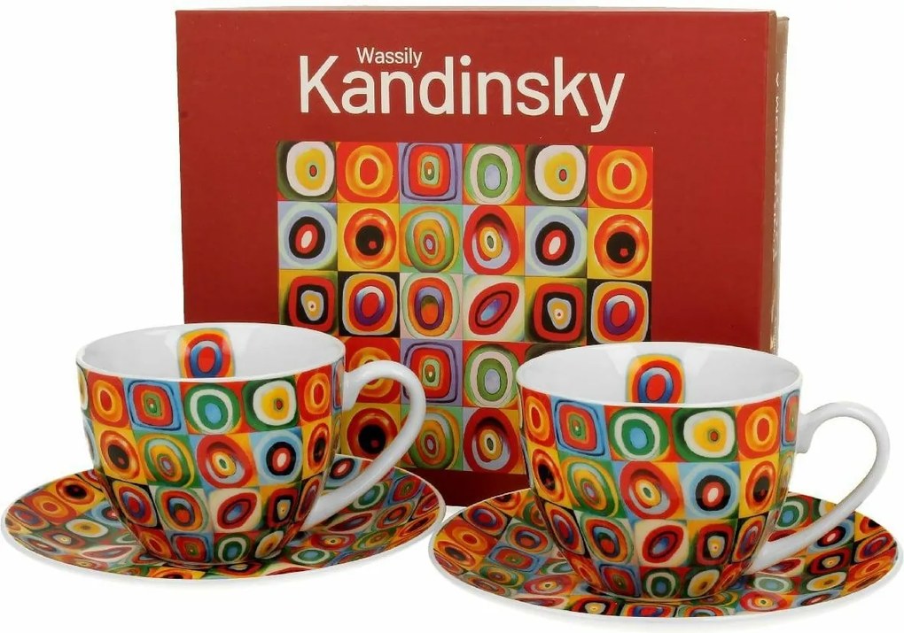 Sada 2 ks porcelánových hrnků Kandinsky Squares 270 ml vícebarevná
