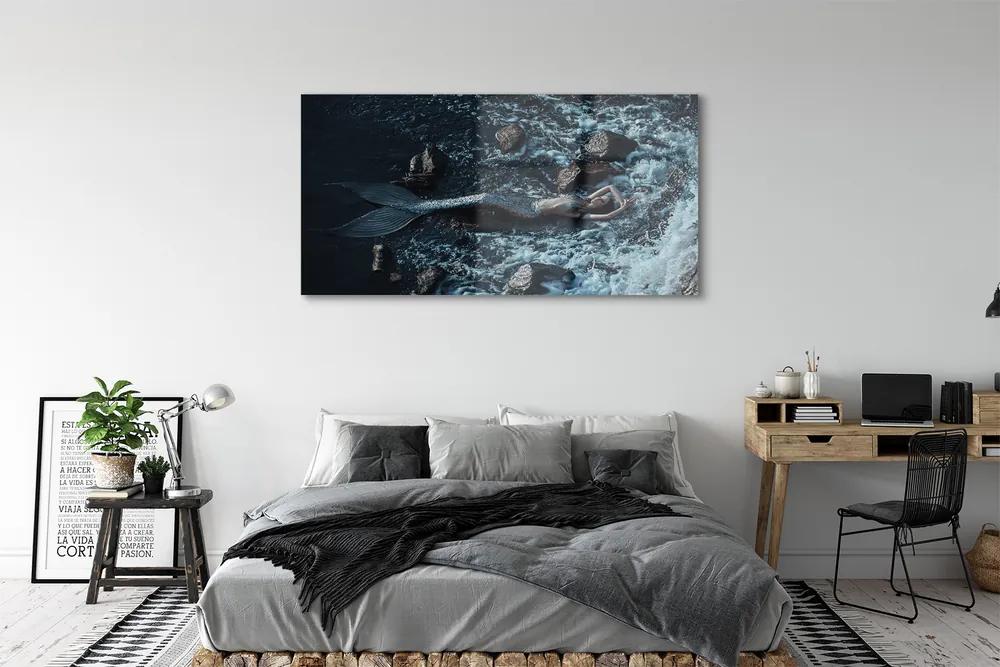 akrylový obraz mořská siréna 140x70 cm