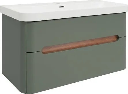 Koupelnová skříňka s umyvadlem SAT Fusion 97,5x53x45 cm eukalyptově zelená mat SATFUSION2100EZMW