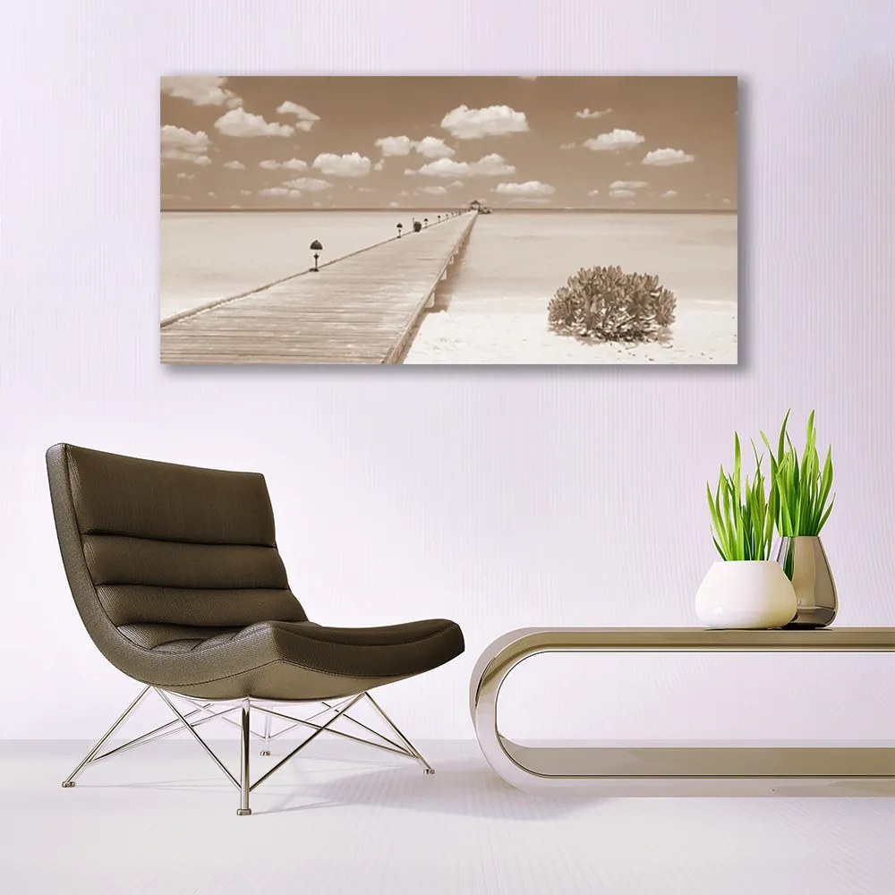 akrylový obraz Moře Most Krajina 120x60 cm