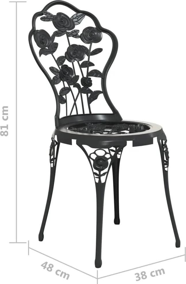 vidaXL 3dílný bistro set litý hliník [47858] Barva: Černá
