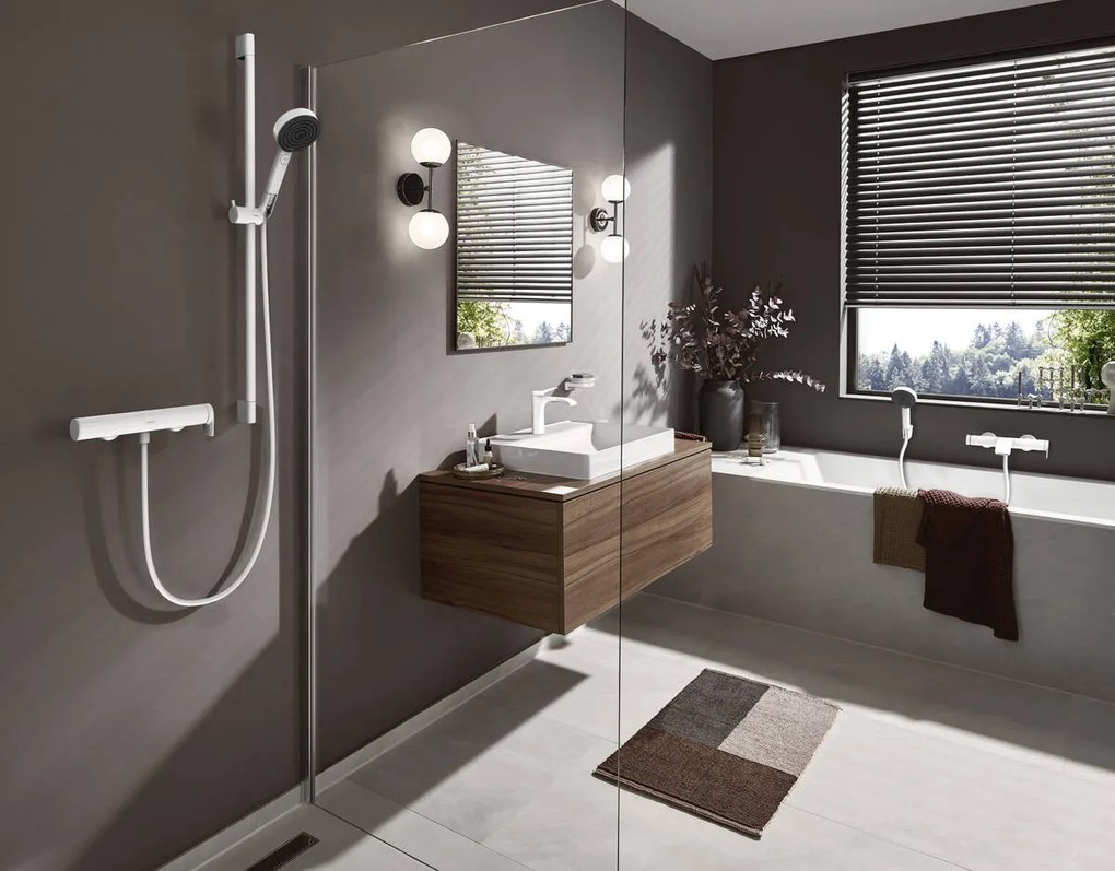 Hansgrohe Vivenis, umyvadlová baterie 80, s výpustí, EcoSmart, bílá matná, 75010700
