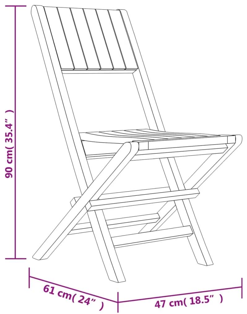 Skládací zahradní židle 8 ks 47x61x90 cm masivní teakové dřevo,  3155060
