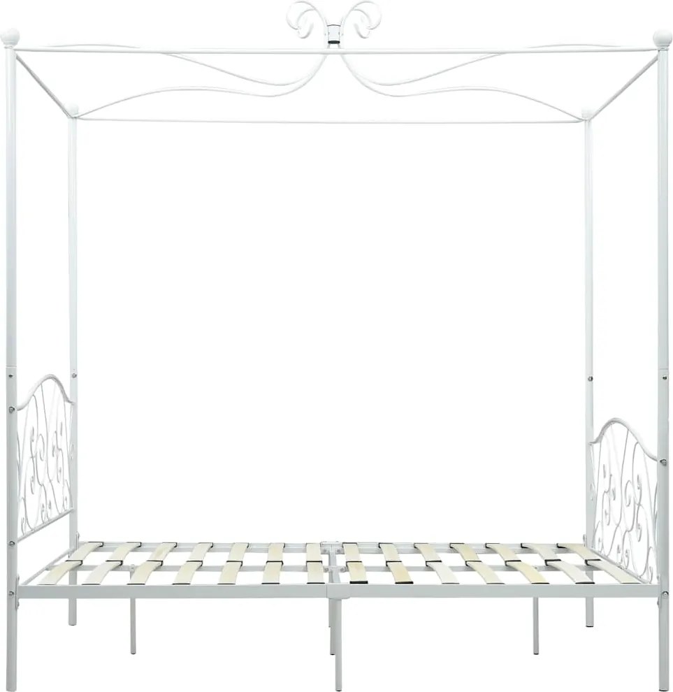 Rám postele s nebesy bílý kovový 120 x 200 cm 284470