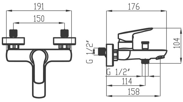 Novaservis - Vanová sada s baterií METALIA lesklý chrom