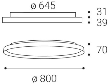 LED2 1275053ZBTW Moon, stropní svítidlo, 88W LED 3000-4000K ZIGBEE TW, černá, Ø80cm