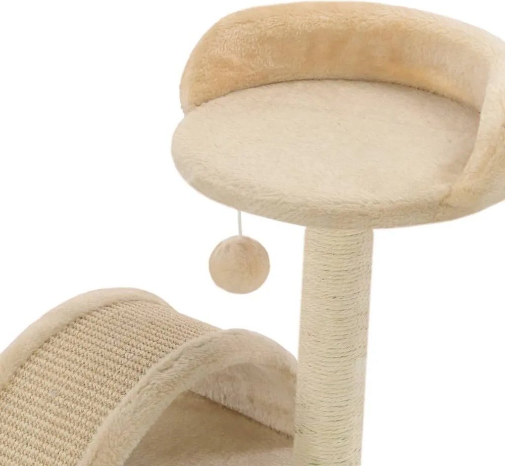Škrabadlo pro kočky sisalové sloupky 40 cm béžové a hnědé 170544