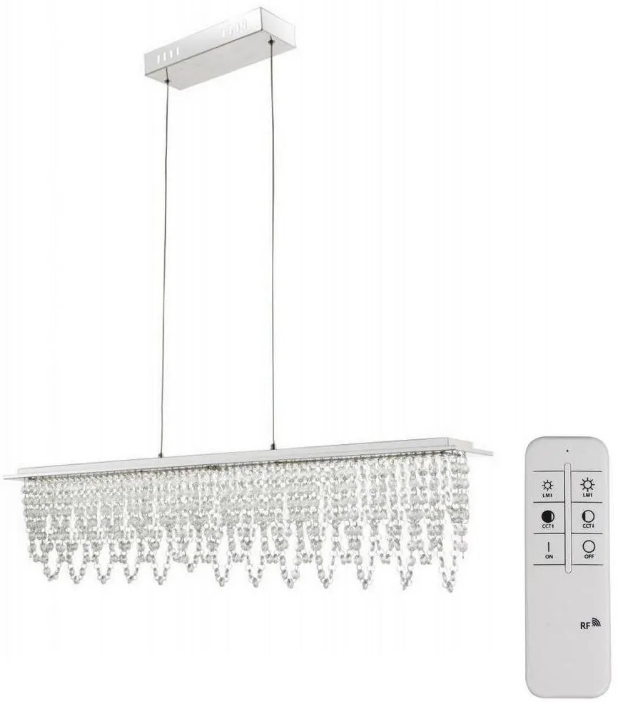 Globo 68405-24h led závěsné stropní svítidlo 1x24w | 1700lm | 3000-6000k - stmívatelné, chrom, průhledný křišťál