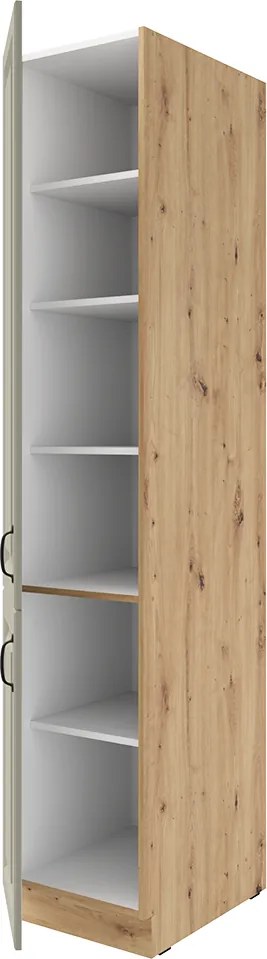 STILO ac | vysoká skříňka 40 DK-210 2F potravinová s policemi | 40 cm | UNI dvířka | artisan/světle šedá