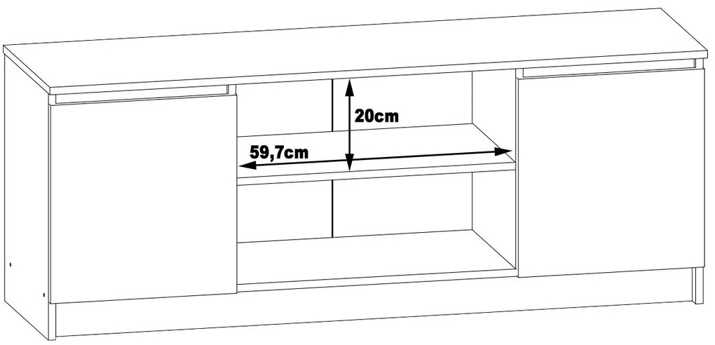 TV stolek Beron 140 cm olše