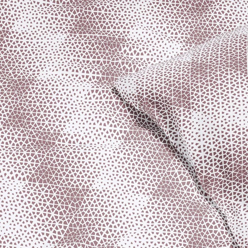 Goldea saténové ložní povlečení deluxe - fialové polygony 140 x 200 a 70 x 90 cm