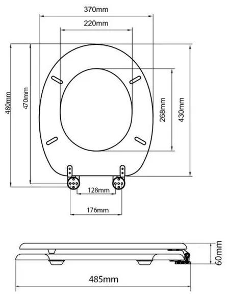 Aqualine WC sedátko, MDF, ořech 1705-11