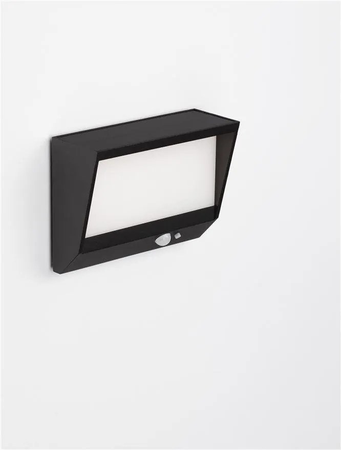 NV 9492540 Venkovní nástěnné svítidlo VALOR antracitový hliník a matný akryl LED 2W 3000K 3.7V 86st. IP65 vypínač na těle / solární / pohybové čidlo - NOVA LUCE