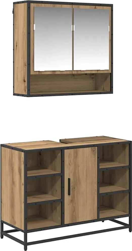 Sada koupelnového nábytku 2 ks Artisanový dub 80 x 33 x 60 cm 3402528