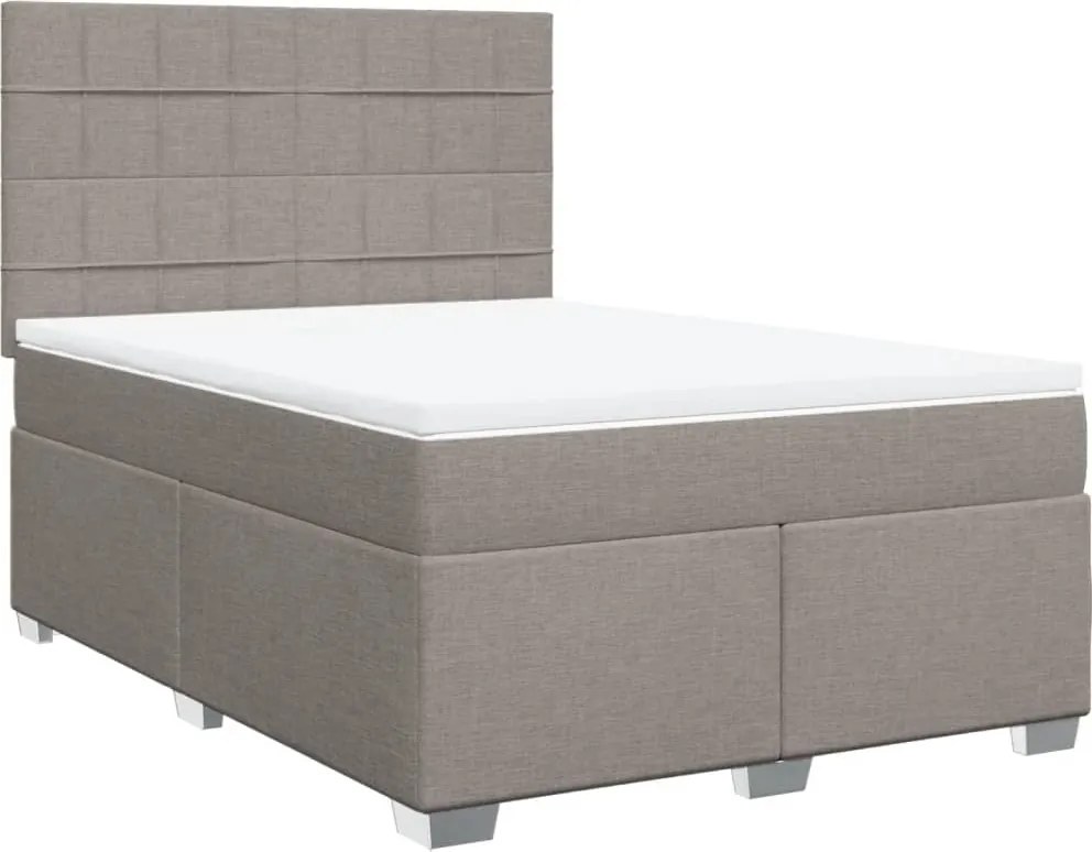 Box spring postel s matrací taupe 140x190 cm textil 3292787