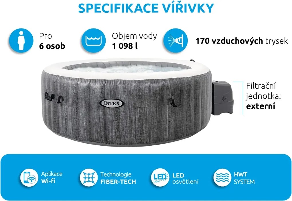 Intex 28442 Purespa Greywood Deluxe HWS 1100