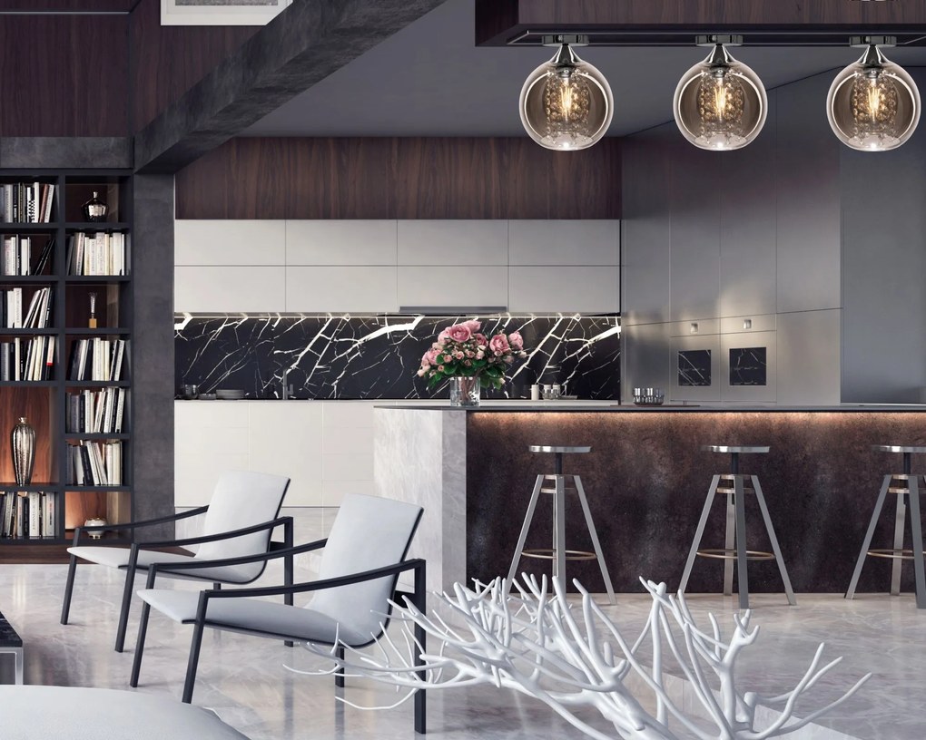 Toolight - Závěsné zrcadlové svítidlo s křišťály 1xE27 60W APP599-1C, chromová, OSW-09671