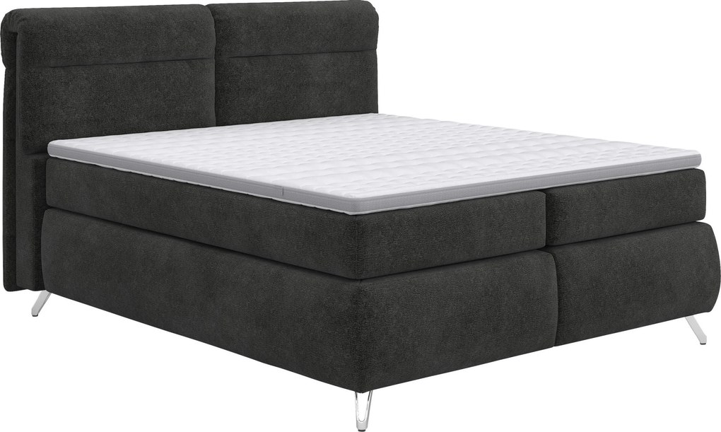 XXXLutz POSTEL BOXSPRING, 180/200 cm, antracitová Welnova - Postele s úložným prostorem - 000840011002