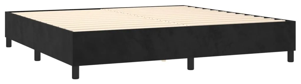 Box spring postel s matrací a LED černá 200x200 cm samet,  3139585