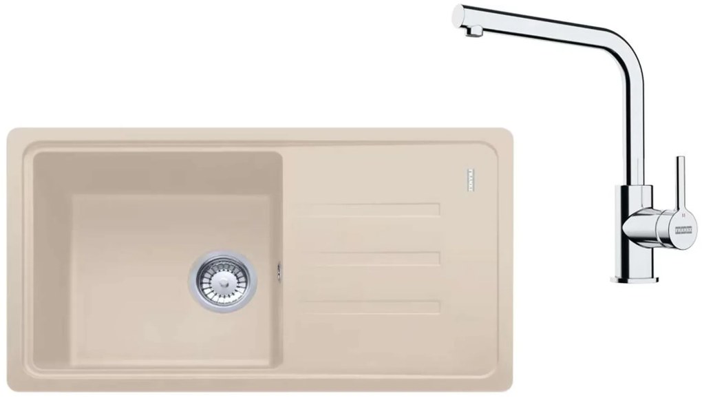 Franke - Kuchyňský set G268SA, fragranitový dřez BSG 611-78/39 a baterie FS 3230.031, sahara/chrom 114.0700.760