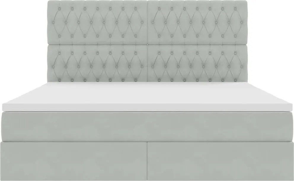 Postel s úložným prostorem a matrací Světle šedá 180 x 200 cm 3372105