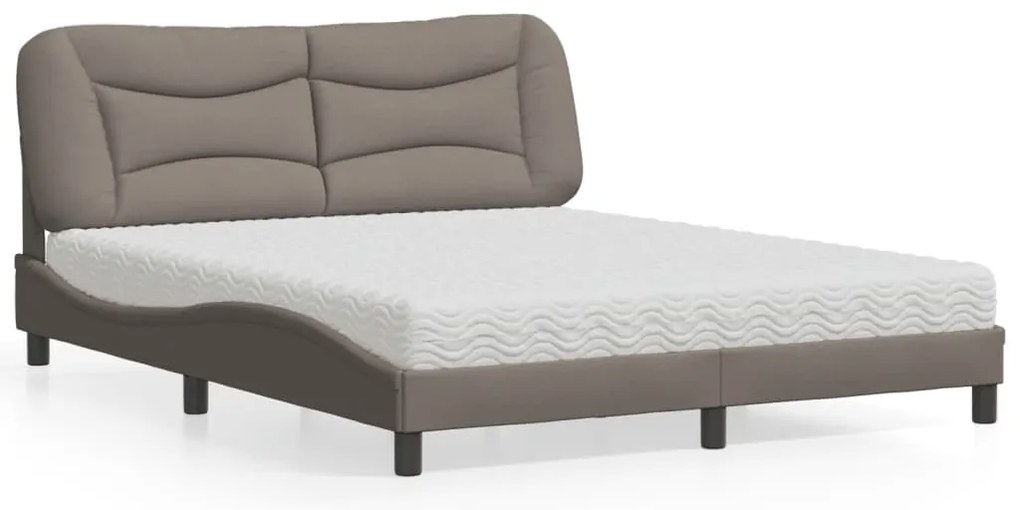 Postel s matrací Hvar taupe 160 x 200 cm textil 3208545