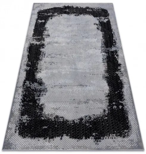 Dywany Łuszczów, Kusový koberec Core A004 Frame black/light grey, 120x170, šedá, chodba / předsíň