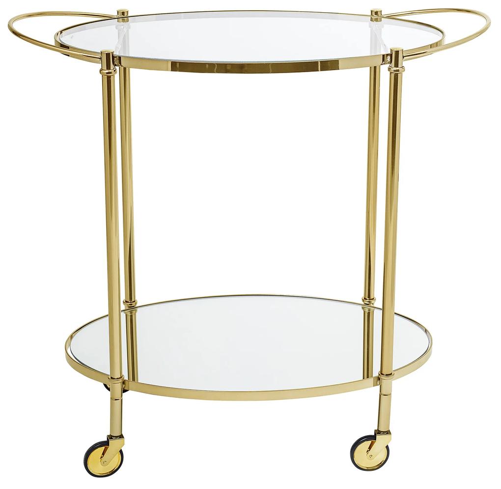 Bloomingville Barový stolek, zlatá, sklo - 89164067