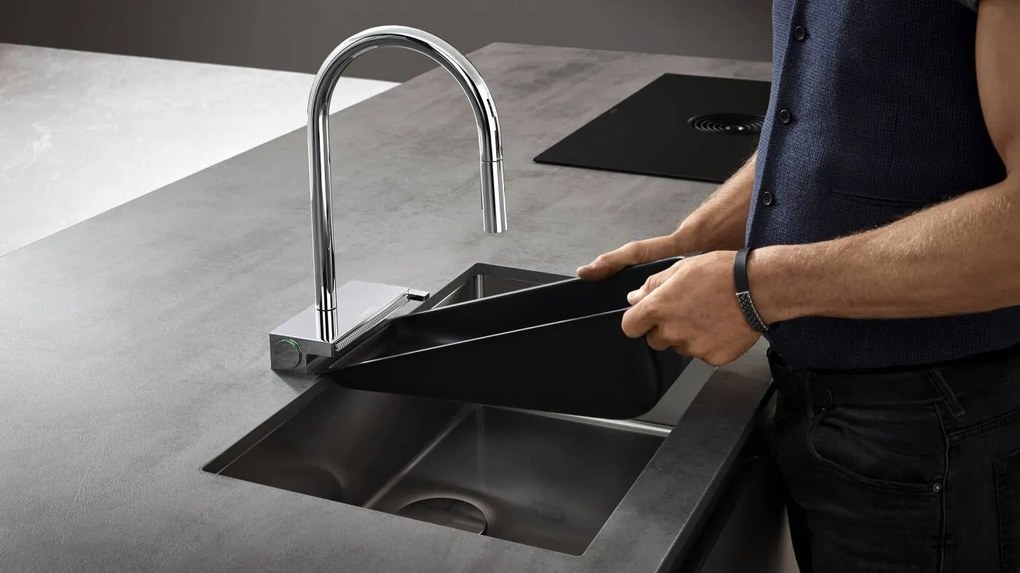 Hansgrohe - Multifunkční sítko F14, černá matná, HAN-40963000