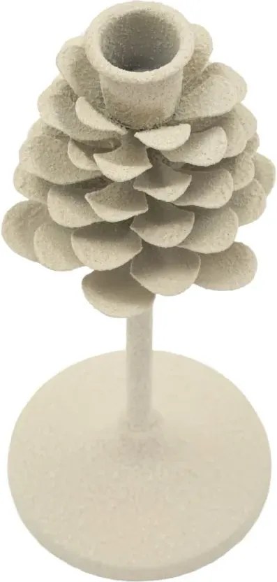 Kovový svícen Pigna 22 cm krémový