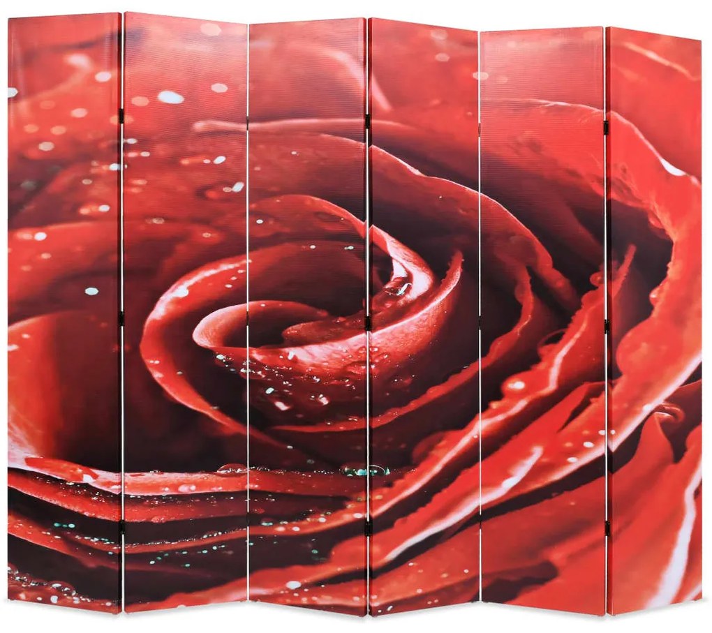 245896 vidaXL Skládací paraván 228 x 170 cm růže červený