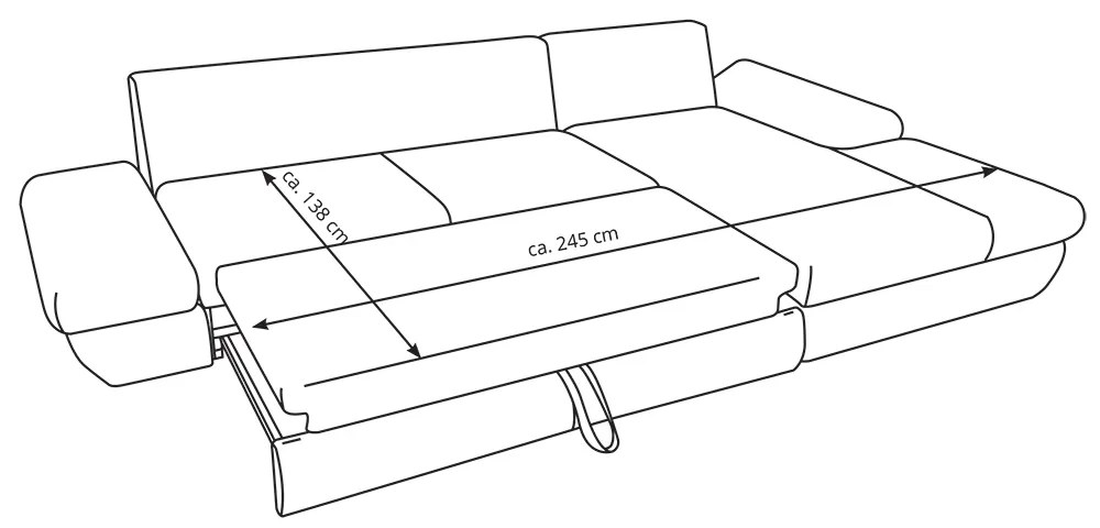 Sedací souprava AVESTA | 284x166 cm | rozkládací + úložný prostor | VÝBĚR TKANIN